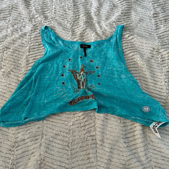 Nollie | Tops | Nwt Nollie Turquoise Marled Slub 76 Rockers Crop Tank ...